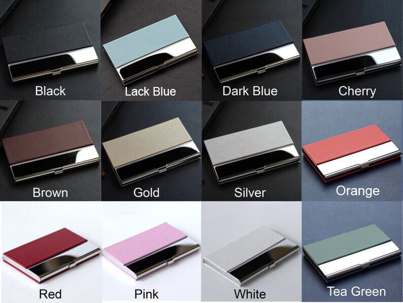 Personalized Business Card Holder in Text Handwritten Logo - Etsy