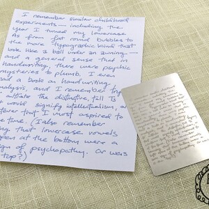 Personalized Handwritten Letter Onto Steel Wallet Insert Laser ...