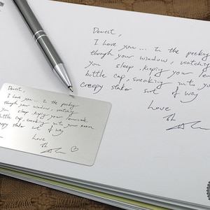 Your Handwriting Memorial Script Laser Engraved Any Text Languages by ...