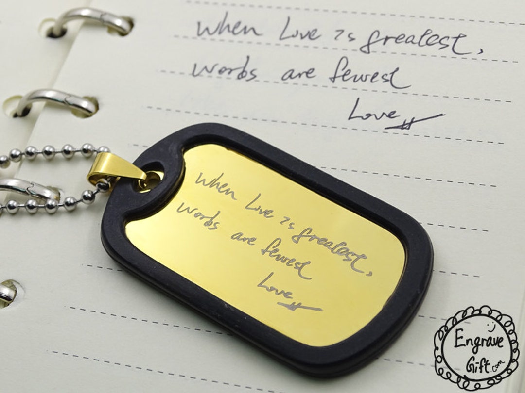 Personalize Dog Tag Key Chain Personalise Dog Tag Necklace Handwritten ...
