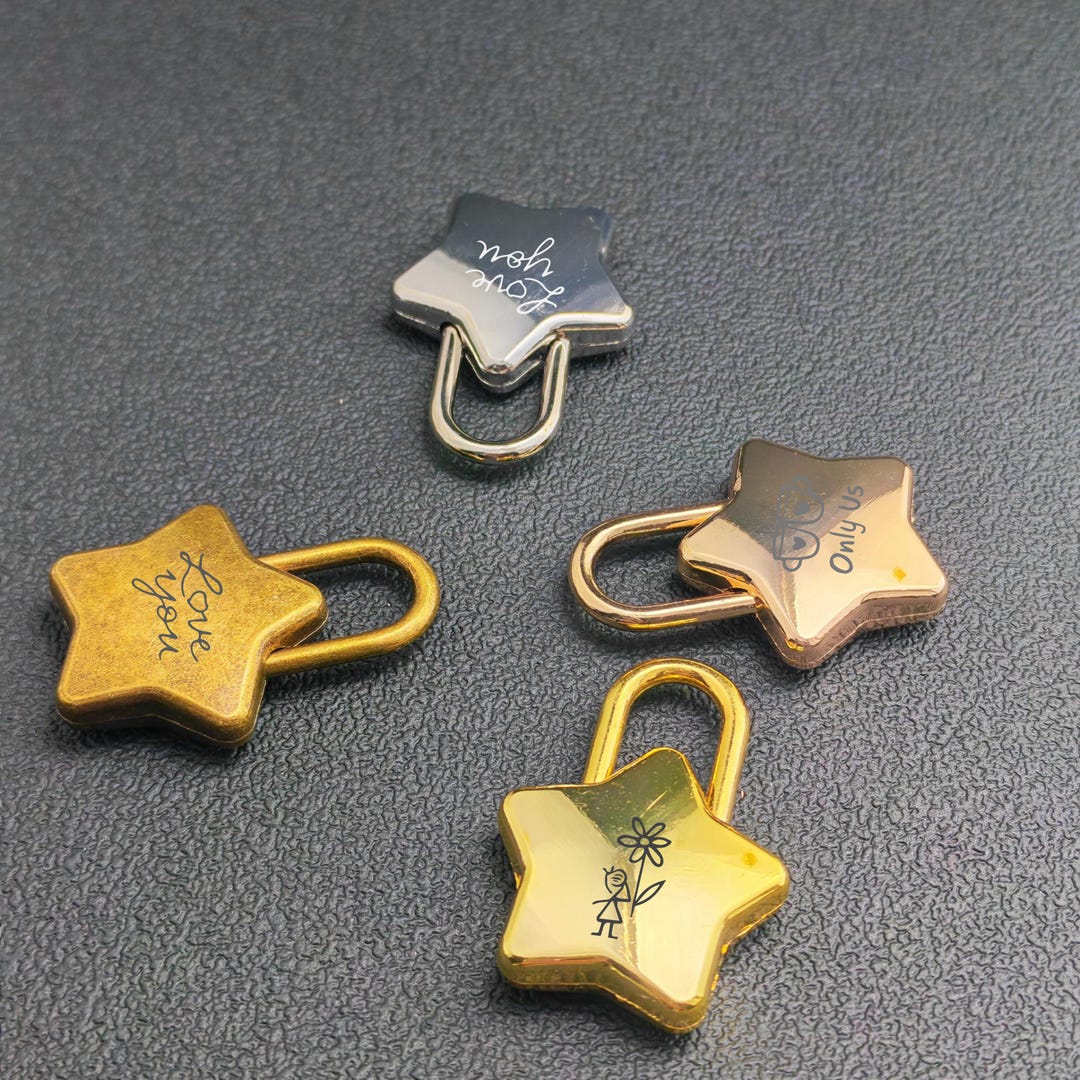 Custom Star Padlock With Key – Engraved Love Lock Gift for Couples ...