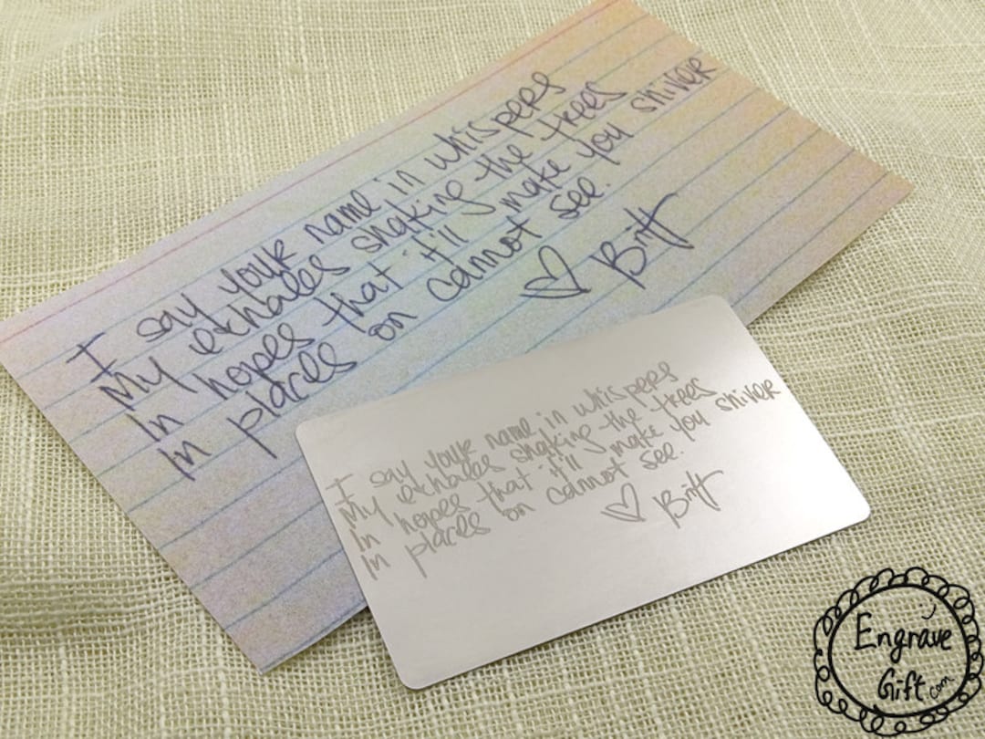 Personalized Metal Wallet Insert Card Any Language Text/quote,gifts for ...