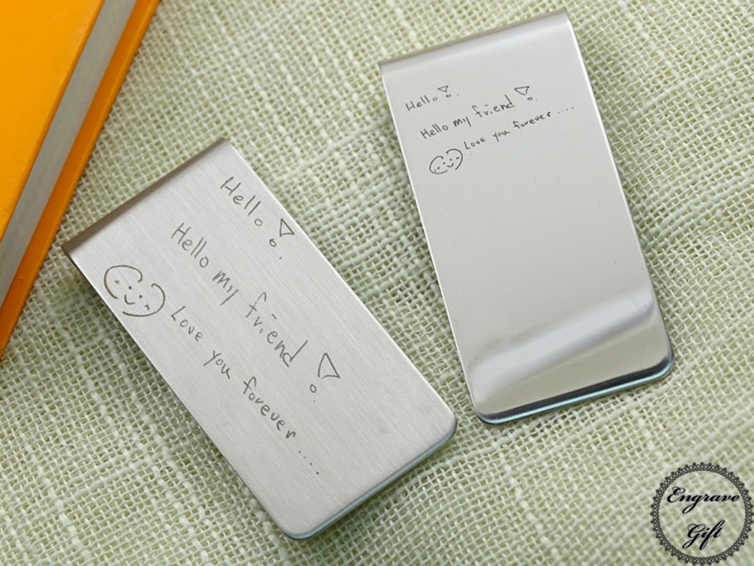 Personalized Handwriting Money Clip Bookmark - Stainless Steel Gift ...