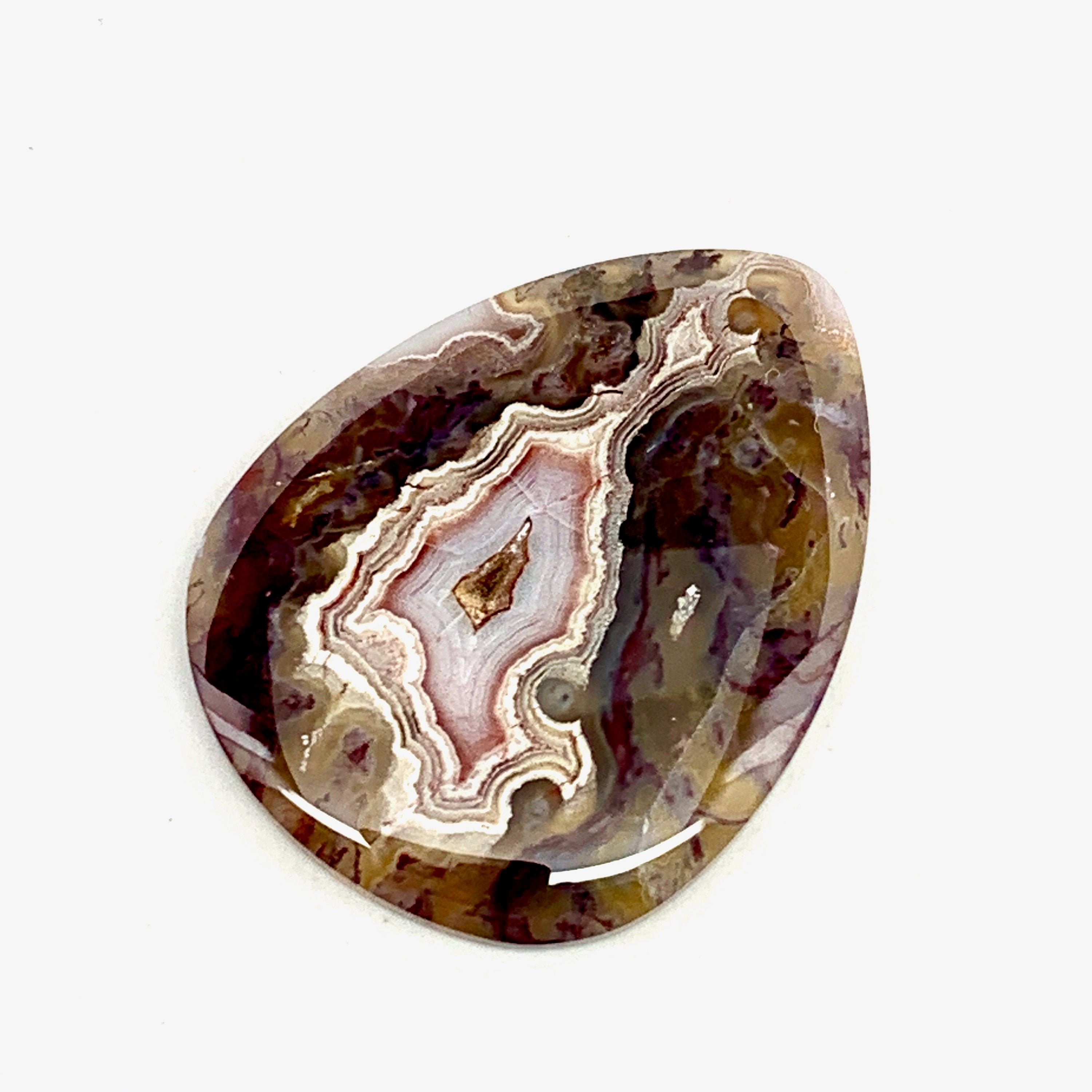 Pink Mexican Banded Moss Agate Cabochon 38 X 29 X 4.5 Mm - Etsy
