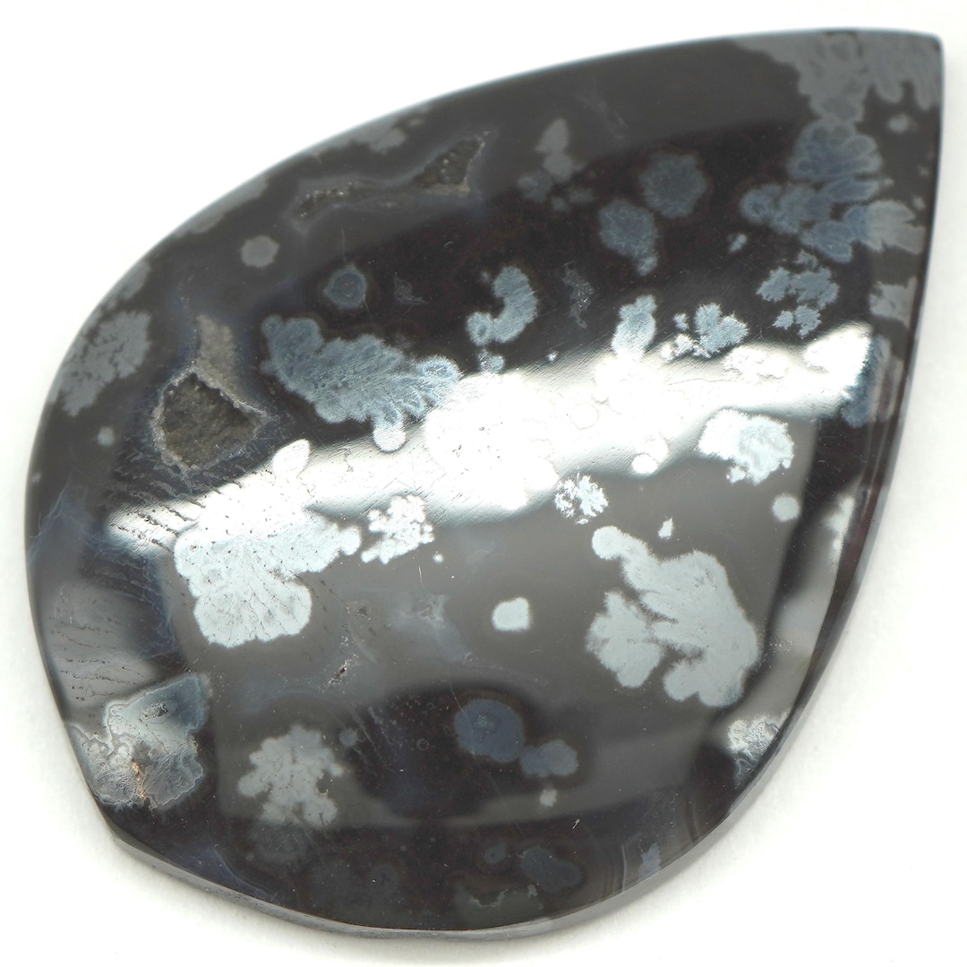 Psilomelane (silver Crown Mine) Plume Agate Cabochon Silver Black ...