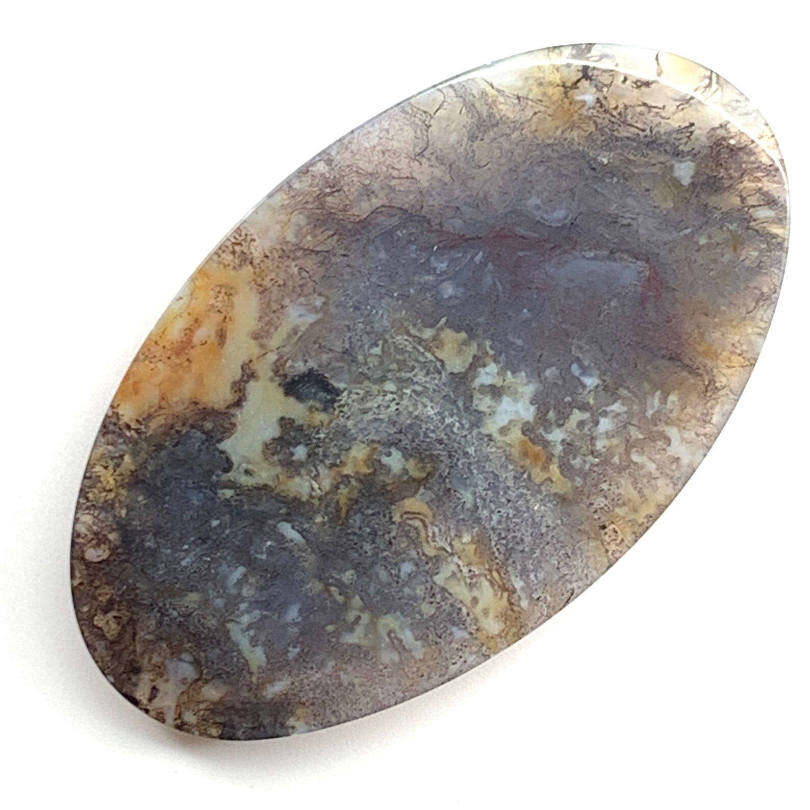 Purple Mexican Moss Agate Cabochon 61 X 36 X 6 Mm - Etsy