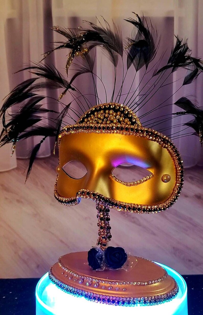 Gold Masquerade Cake Topper, Sweet 16 Masquerade, Mitzvah Cake Topper ...