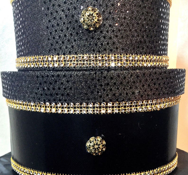 Black Wedding Card Box Gold Bling Card Box Rhinestone Money - Etsy