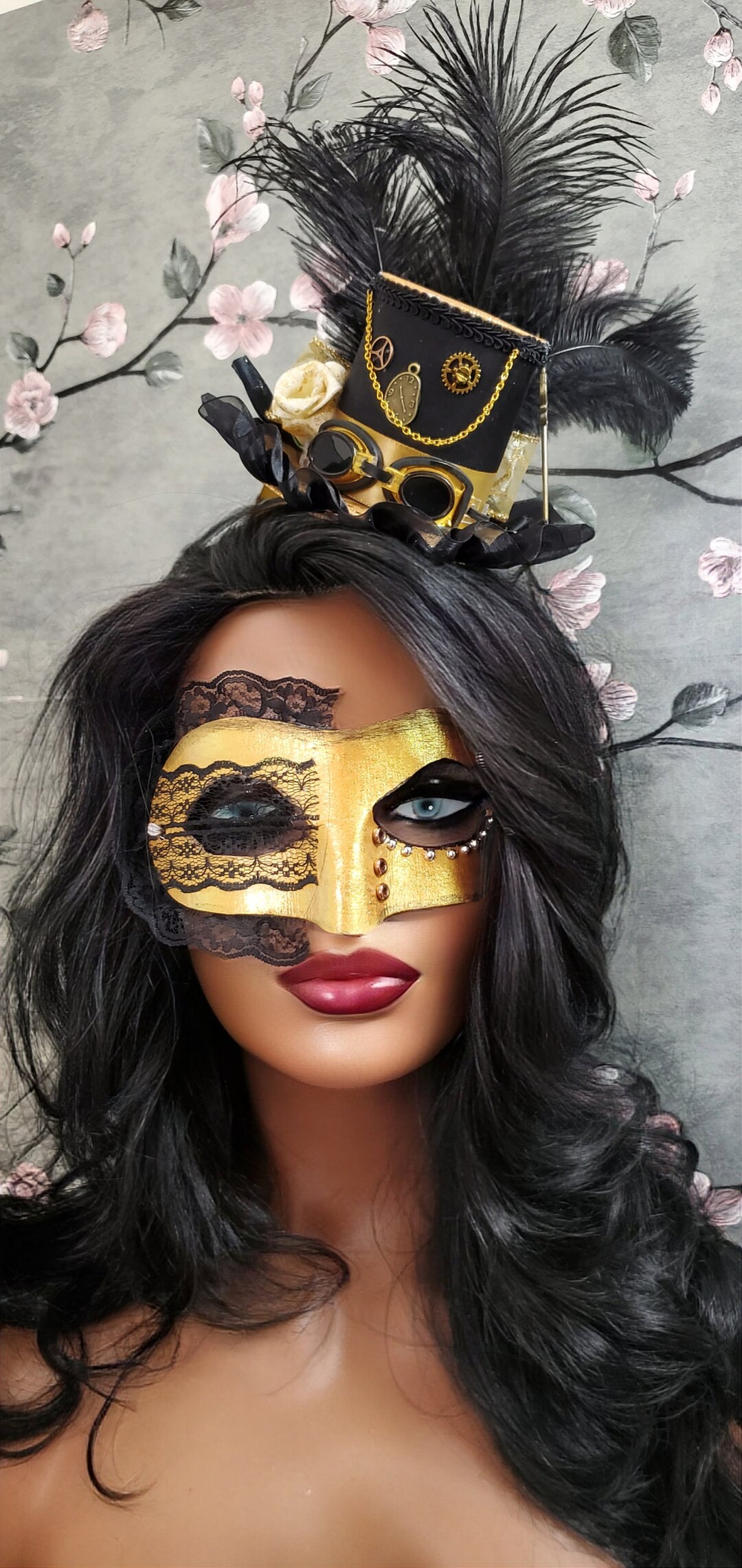 Victorian Steampunk Masquerade Mask Mini Top Hat Halloween Steampunk ...