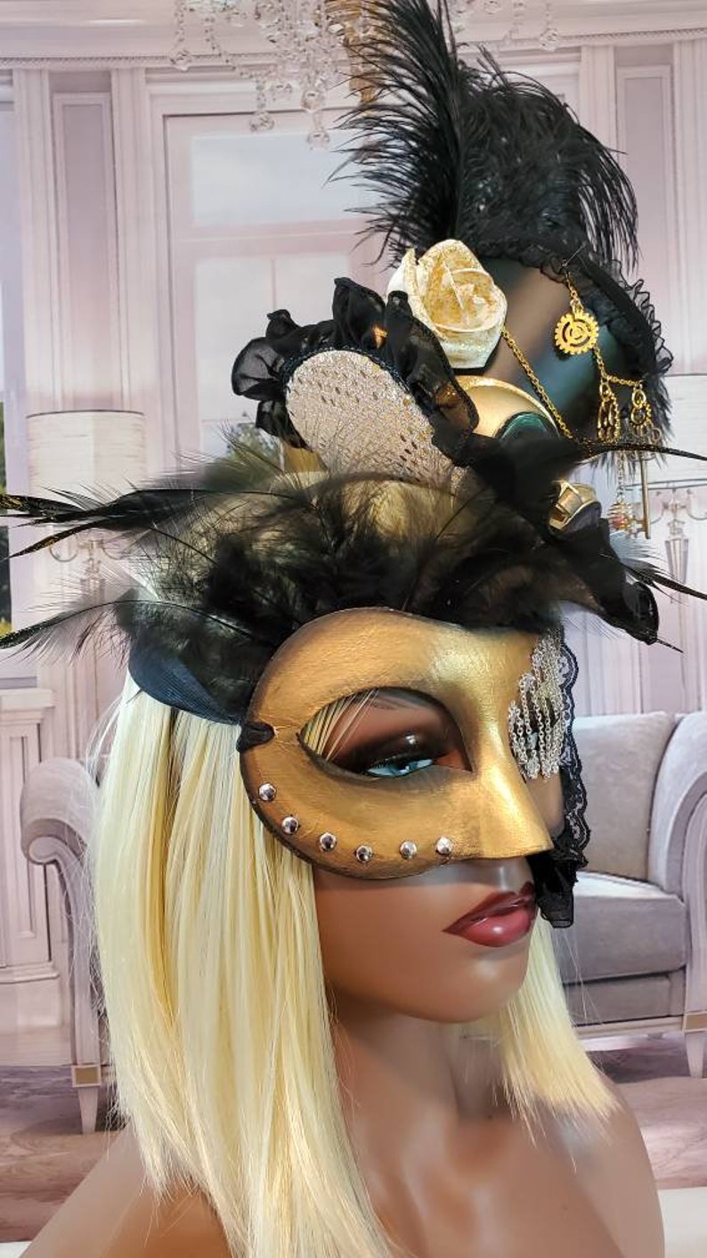 Victorian Steampunk Masquerade Mask Mini Top Hat Halloween Steampunk ...