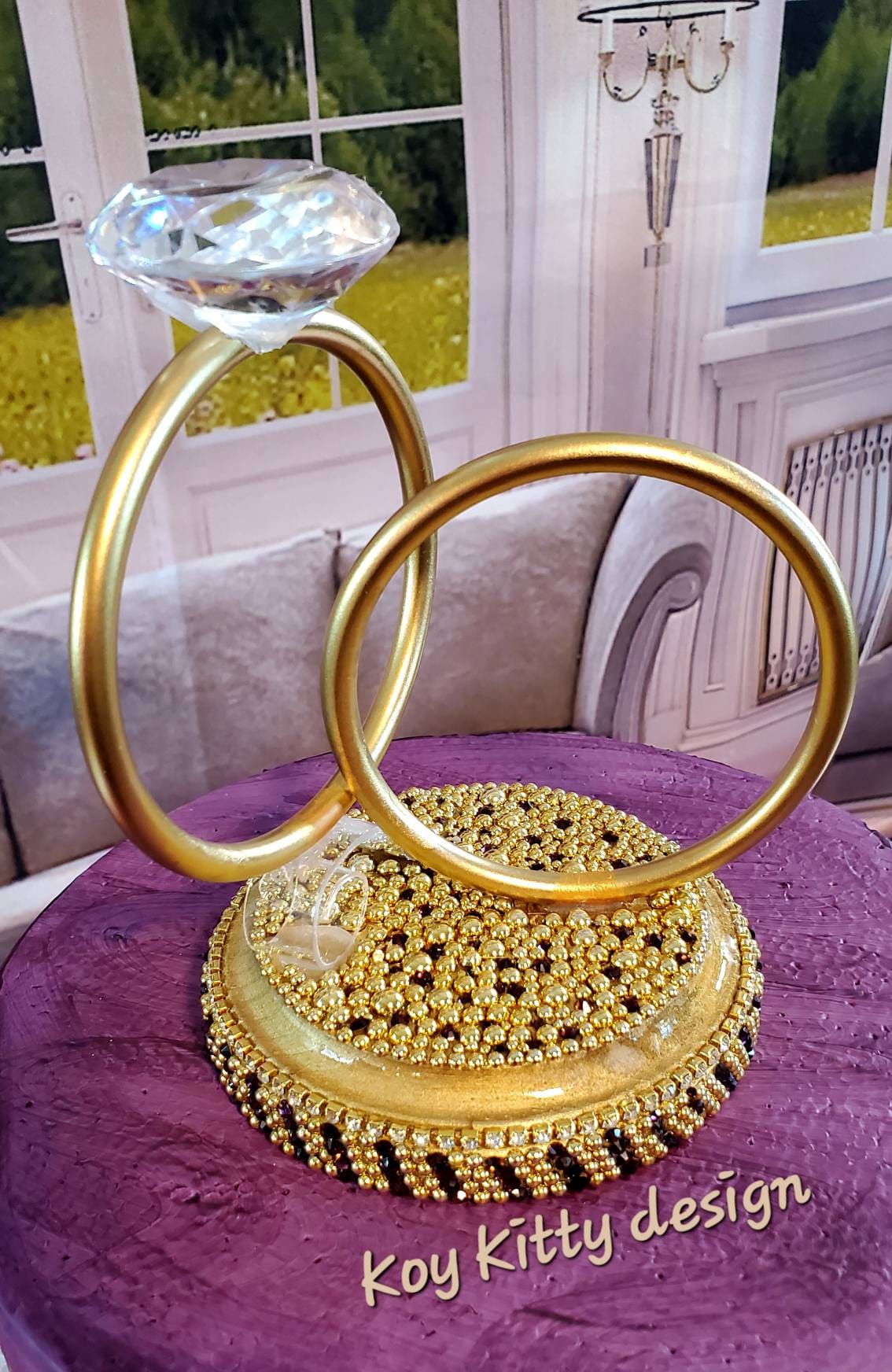 Gold Wedding Ring Cake Topper Engagement Ring Cake Topper - Etsy