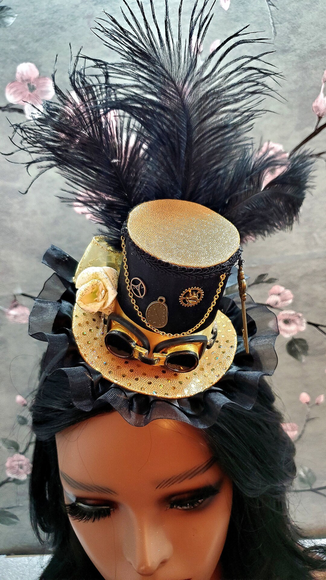 Victorian Steampunk Mini Hat Gothic Halloween Cosplay Costume Top Hat ...