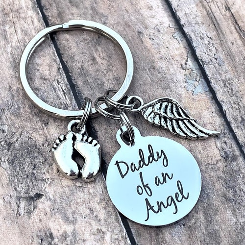 Dad of an Angel Keychain Remembrance Gift for Men Loss of a - Etsy