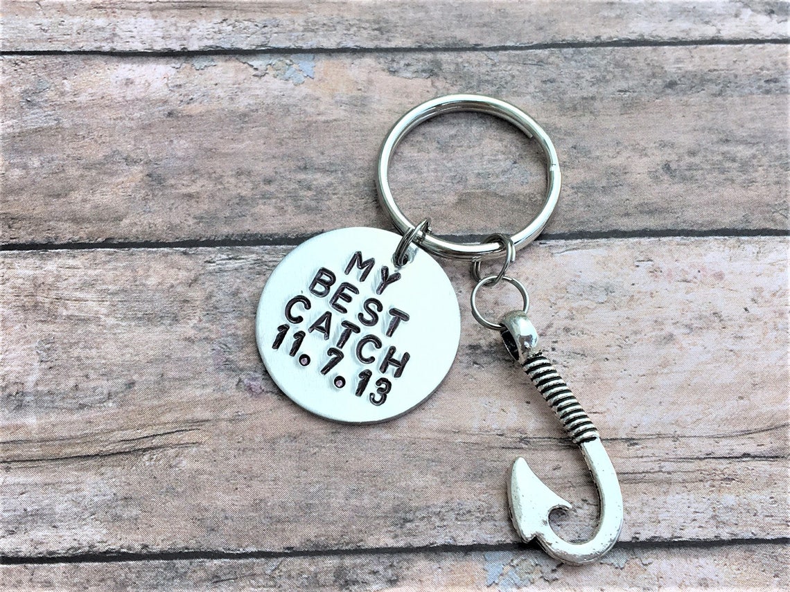 My Best Catch Keychain Anniversary Gift Date Keychain | Etsy