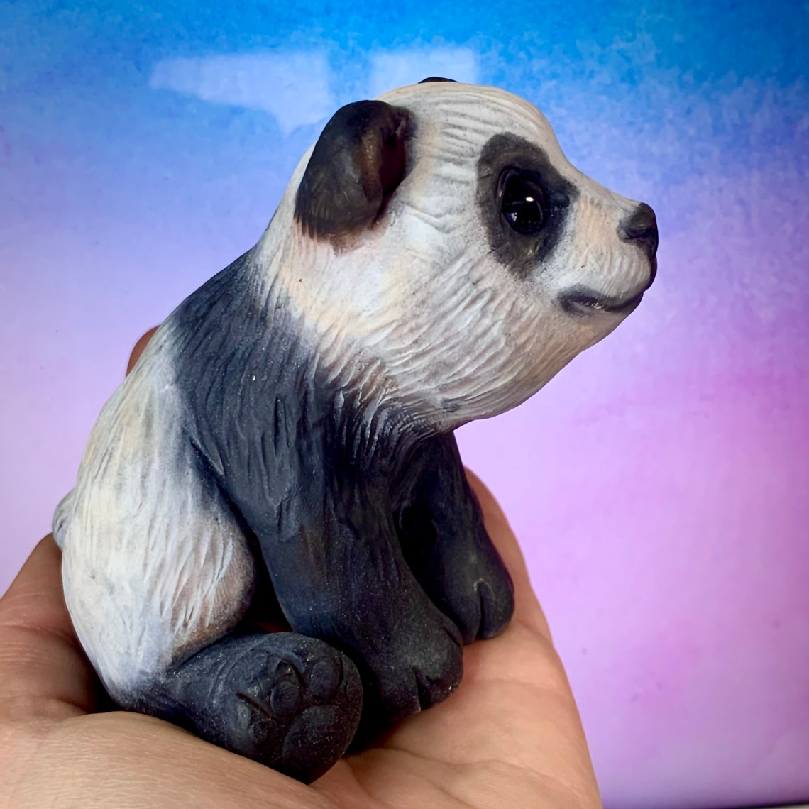 Tosca the Panda polymer clay sculpture/figurine | Etsy