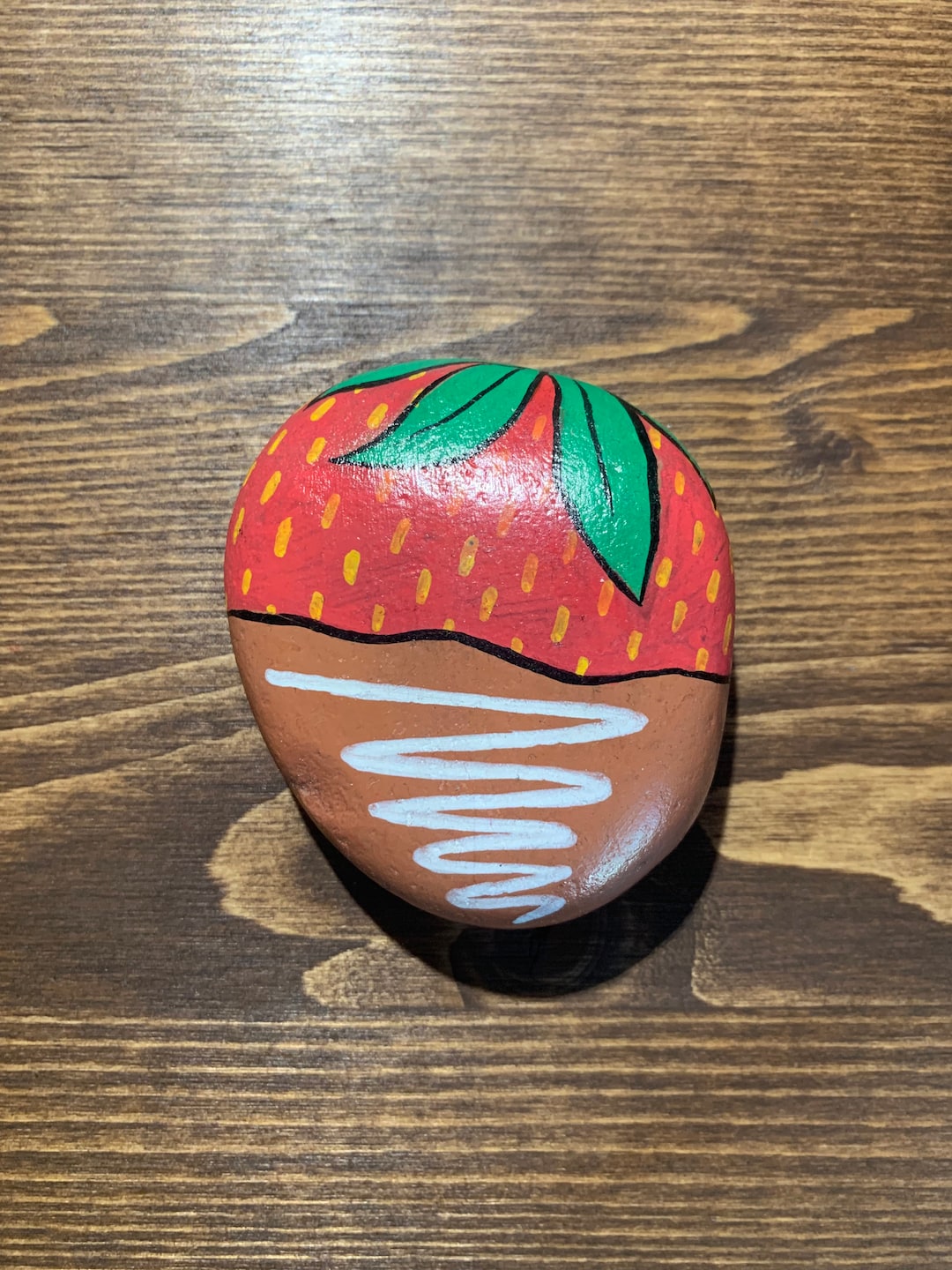 Chocolate Covered Strawberry Rock Art - Etsy