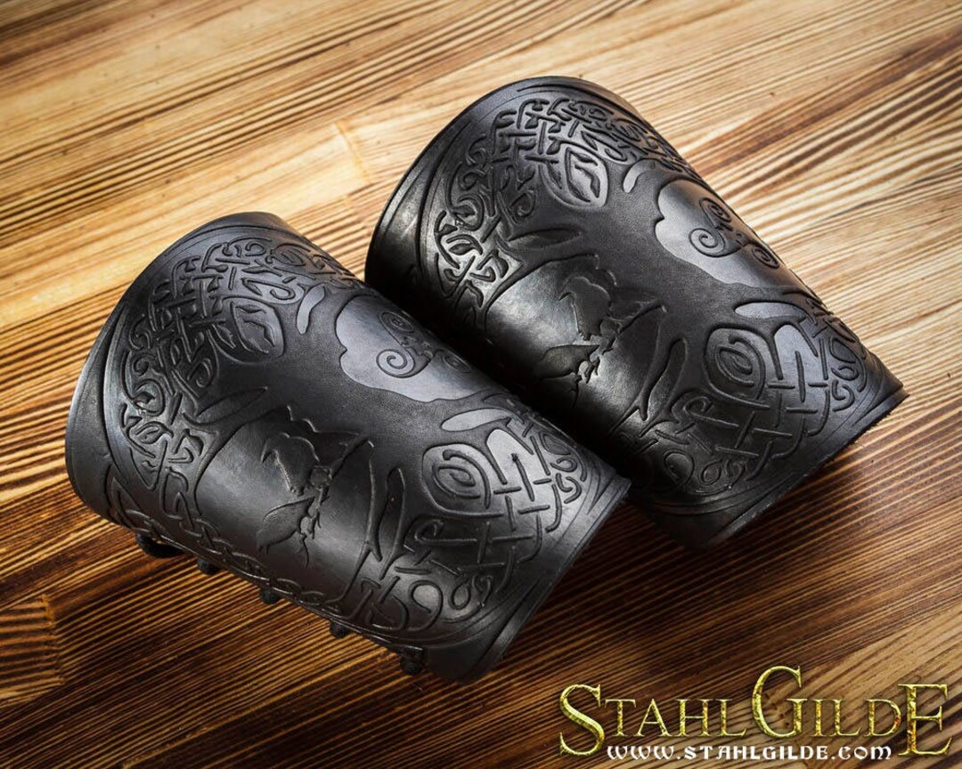 Larp Armor Arm Guard Leather Bracelet Cuffs LARP Leather - Etsy