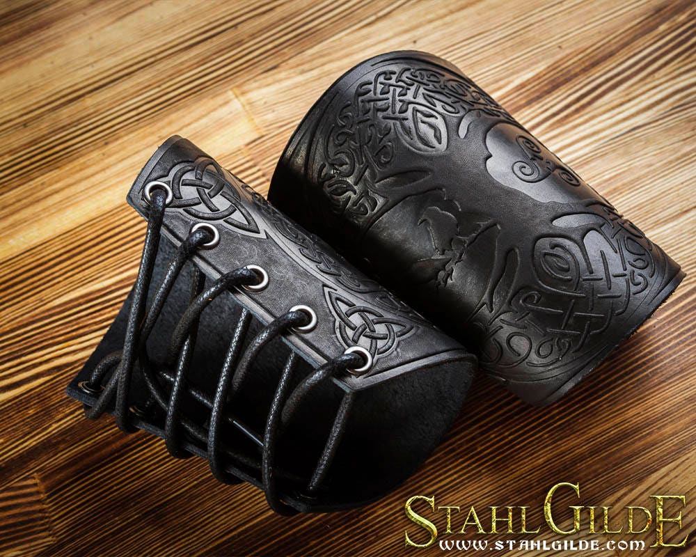 Larp Armor Arm Guard Leather Bracelet Cuffs LARP Leather - Etsy