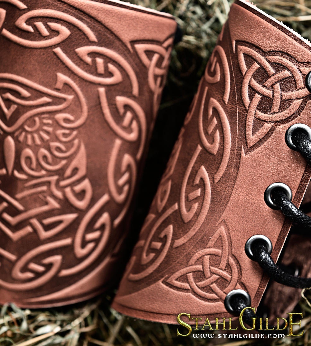 Leather Bracers Archery Arm Guard Leather Cuff LARP Bracers | Etsy
