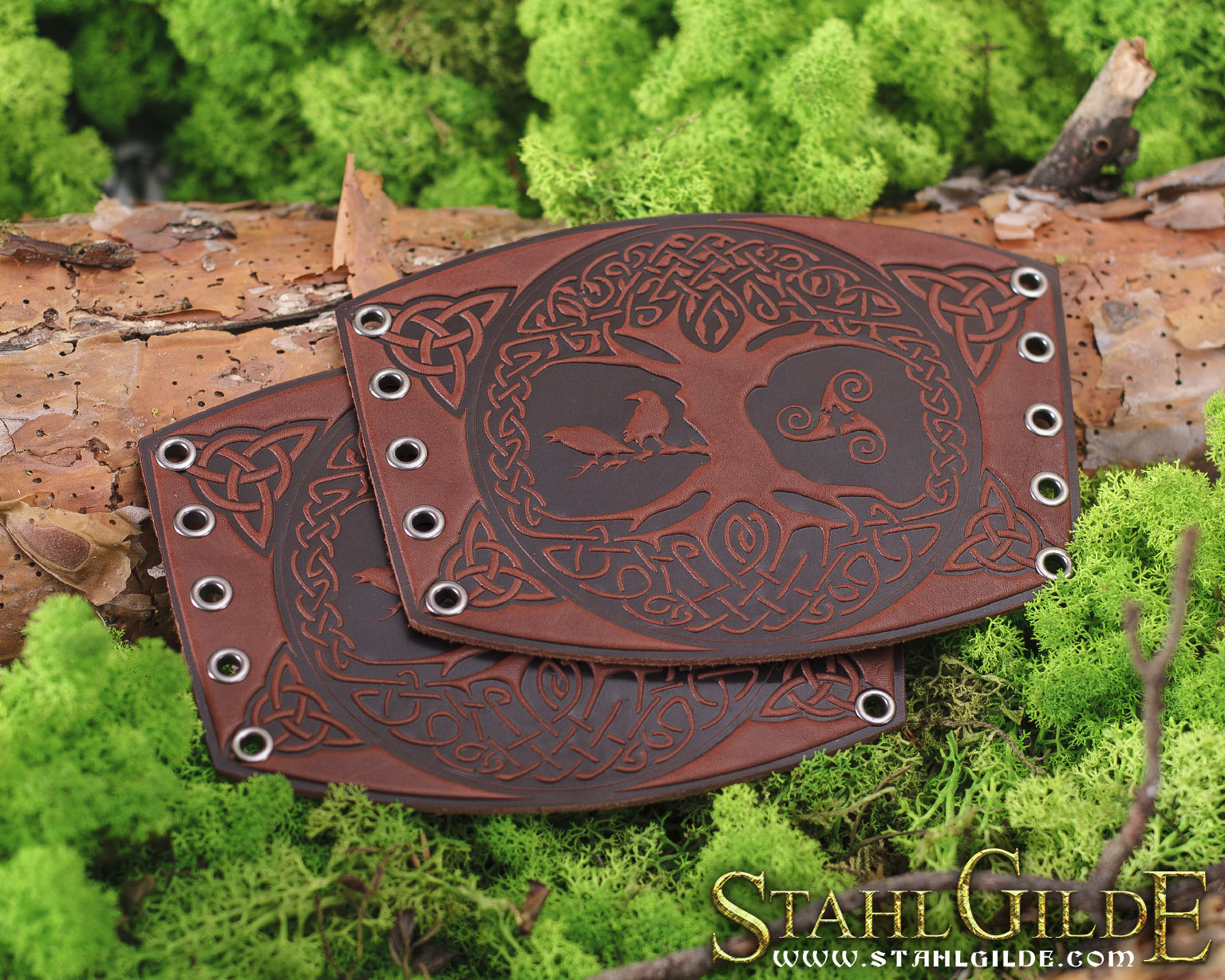 Arm Bracers Leather Armor Cuffs LARP Bracers Armor Yggdrasil | Etsy