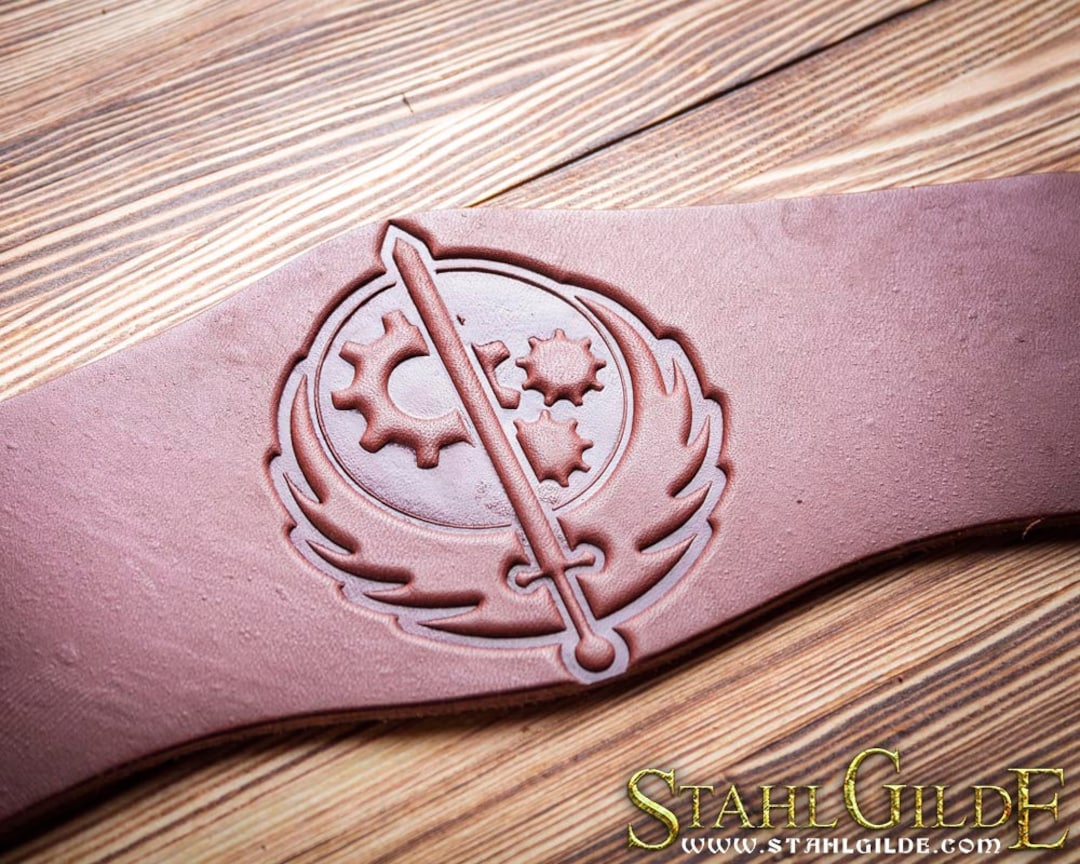 Brotherhood of Steel Inspired Leather Bracelet - Handcrafted Fallout ...