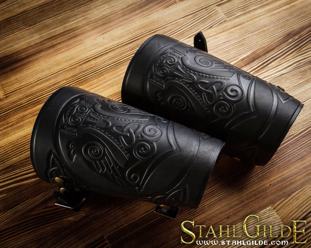 Archery Arm Guard, Leather Cuff, LARP Leather Bracers, Viking Armor ...