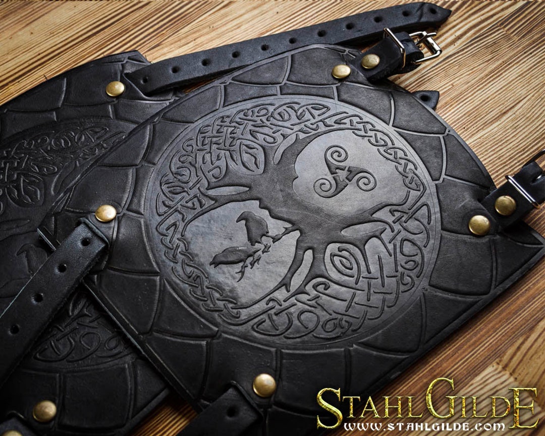Leather Bracers Cuffs LARP, Archery Arm Guard Bracers, Viking Armor ...