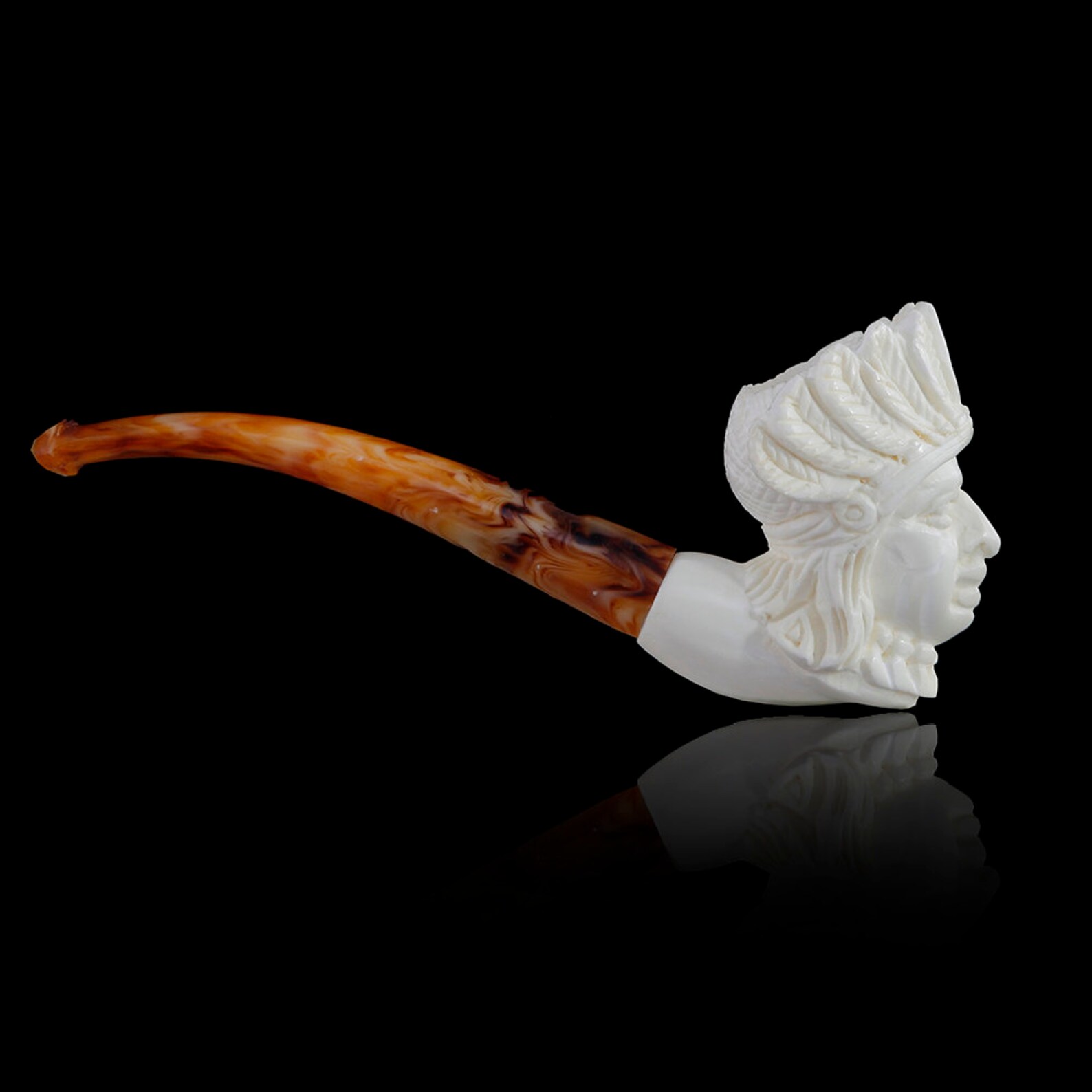 Indian Head Meerschaum Pipe Handmade, Pipe Smoking, Tobacco Pfeife With ...