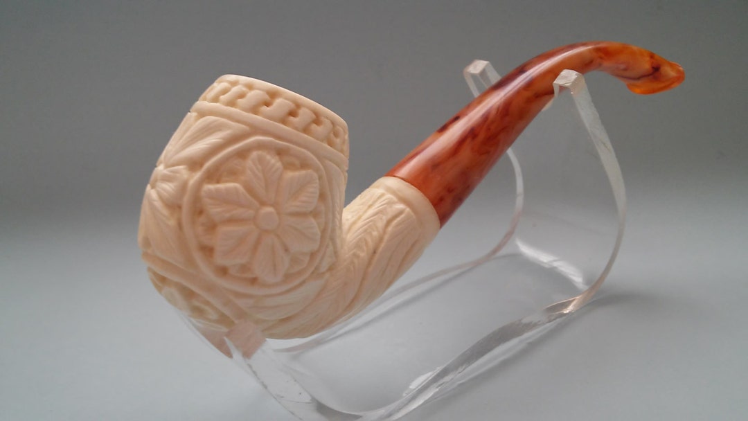 Ornate Processing Meerschaum Pipes Classic Meerschaum Handcarved + With ...
