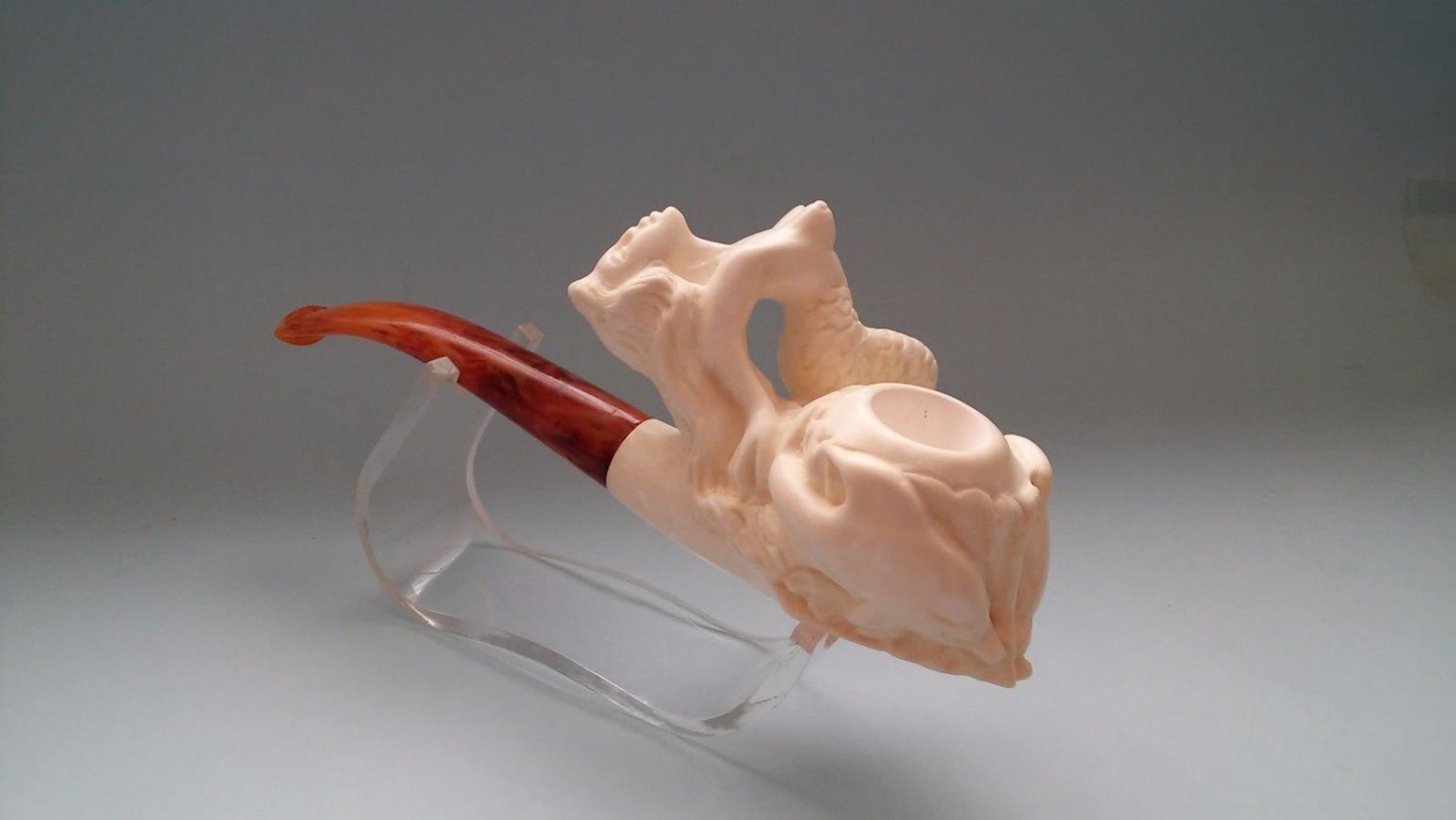 Mermaid and Dolphıns Meerschaum Pipes Handcarved Block Meerschaum Pipe ...