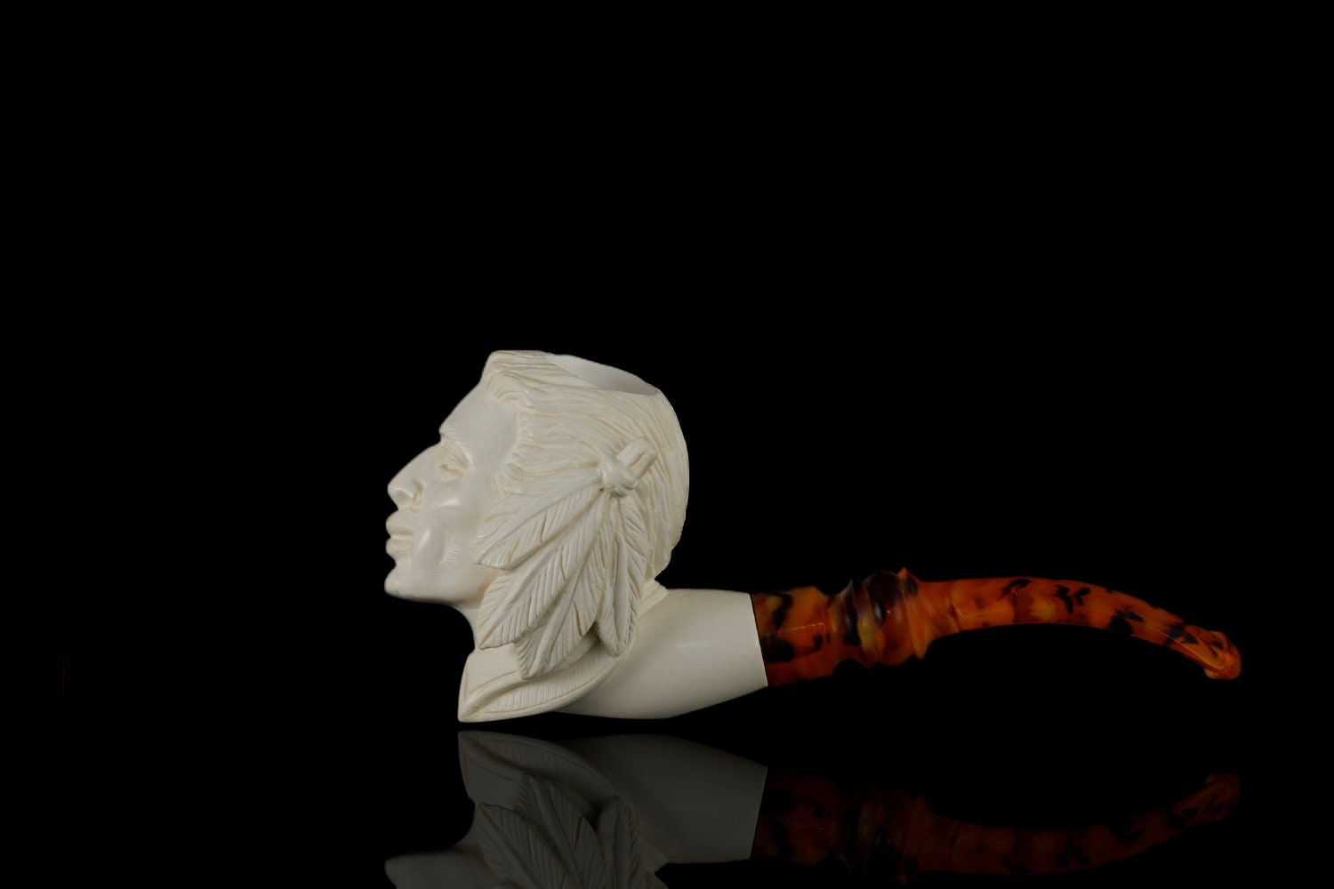 Indian Head Meerschaum Pipe Handmade Large Smoking Tobacco Pfeife 海泡石 ...