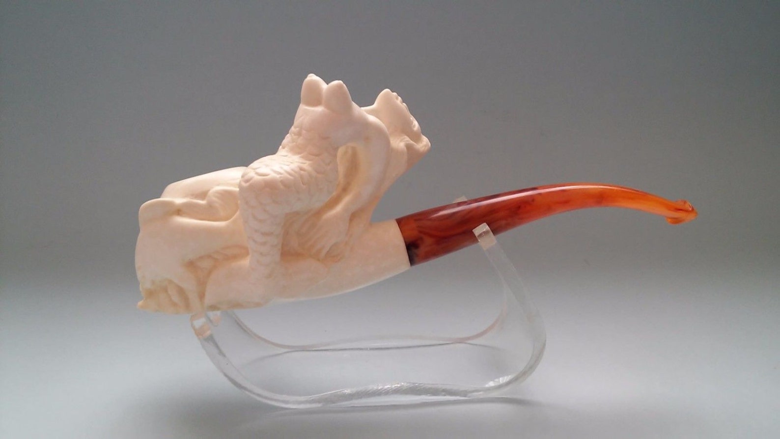 Mermaid and Dolphıns Meerschaum Pipes Handcarved Block Meerschaum Pipe ...