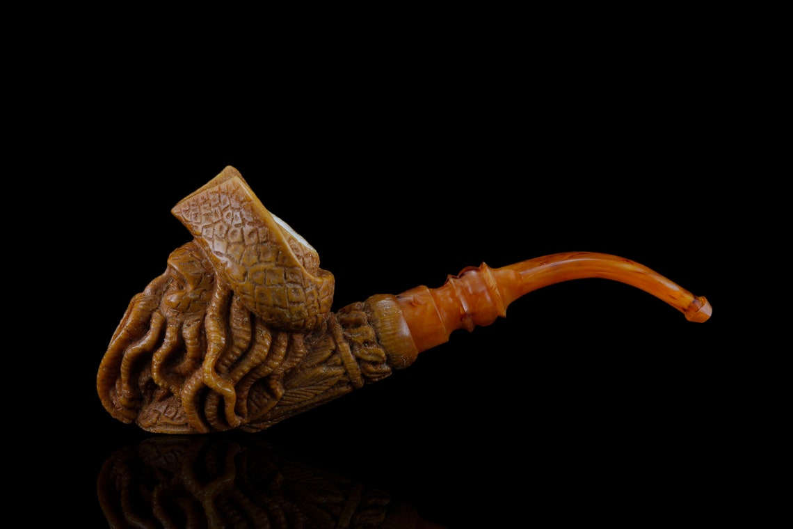 Davy Jones Block Meerschaum Pipe Hand Carved Smoking Tobacco Pfeife ...