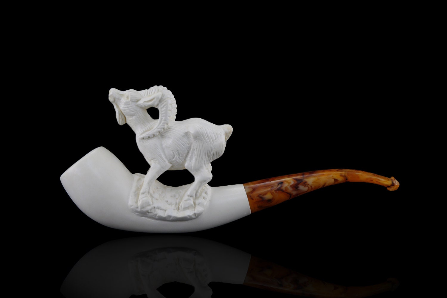 İbex Goat Meerschaum Pipe Hand Carved Smoking Pipe Tobacco - Etsy UK