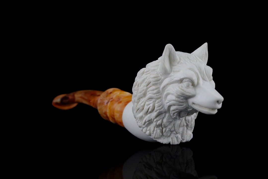 Wolf Head Block Meerschaum Pipe Handmade Smoking Pipe Tobacco Pfeife ...