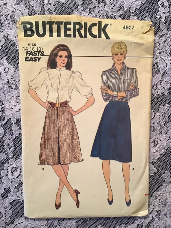 Vintage Sewing Pattern 4927 Butterick Fast & Easy 1980's | Etsy