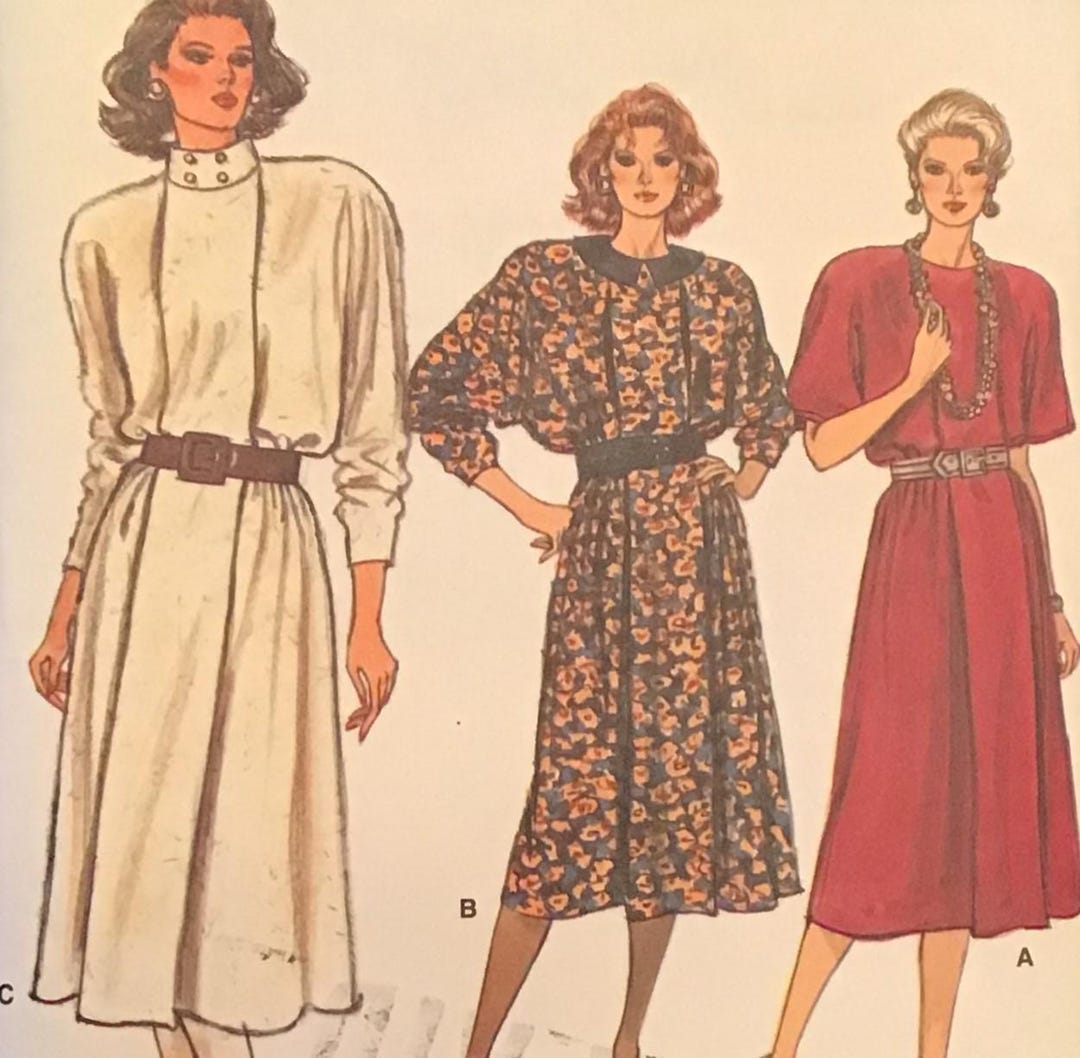 Vintage Sewing Pattern #9405 Vogue, Misses' Dress, 1980's Fashion, Size ...