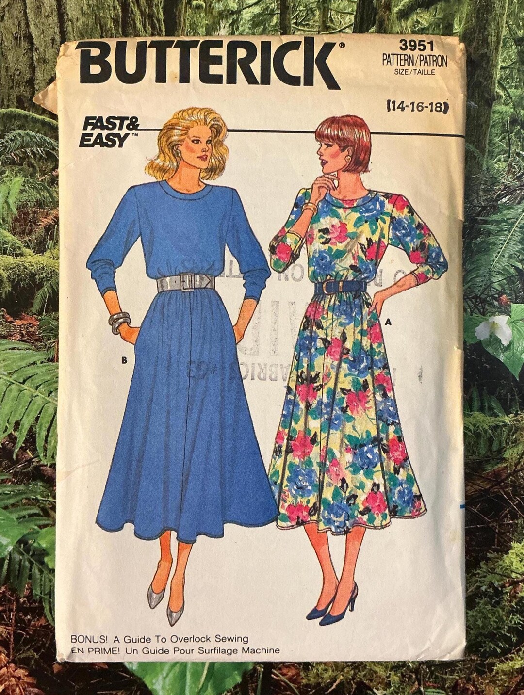 Vintage Sewing Pattern #3951 Butterick, 1980's Fashion, Fast & Easy ...