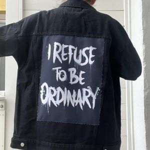 Handmade "i Refuse to Be Ordinary" Back Patch: Sew-on Canvas ...