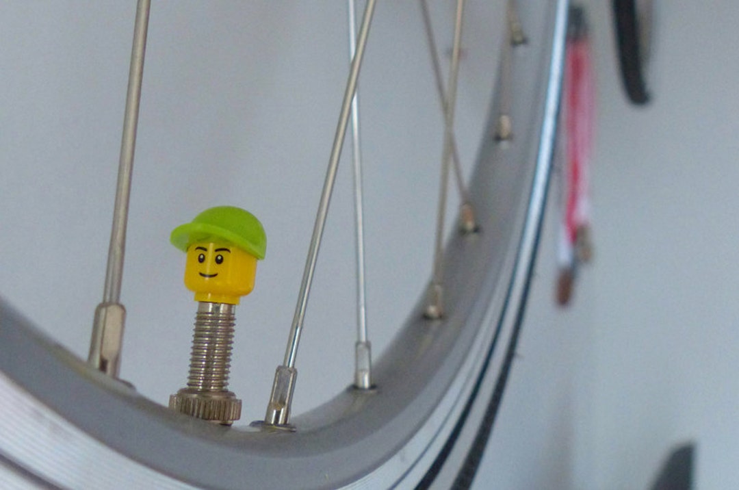 Bike Valve Caps Made From LEGO® Character Parts; Suitable on Presta ...
