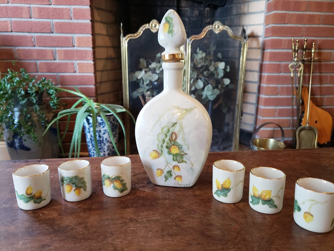 Vintage Schnapps Set - Mid Century Modern Decanter and Cups - 1950s ...