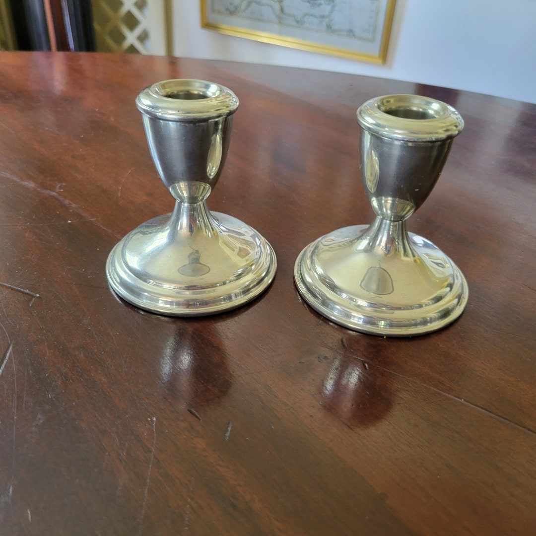 Vintage Pewter Candleholder Candlesticks Empire Pewter Colonial ...