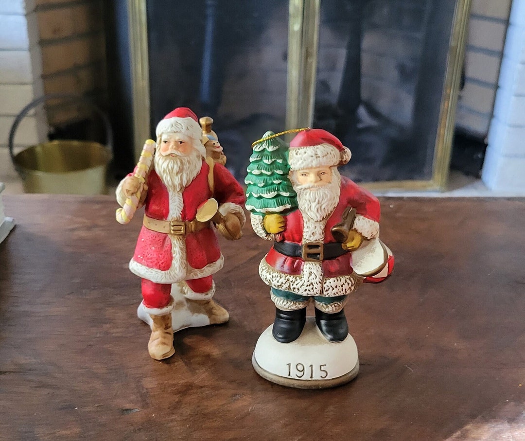 Vintage Bisque Santa Claus Figurines Christmas Decorations - Etsy