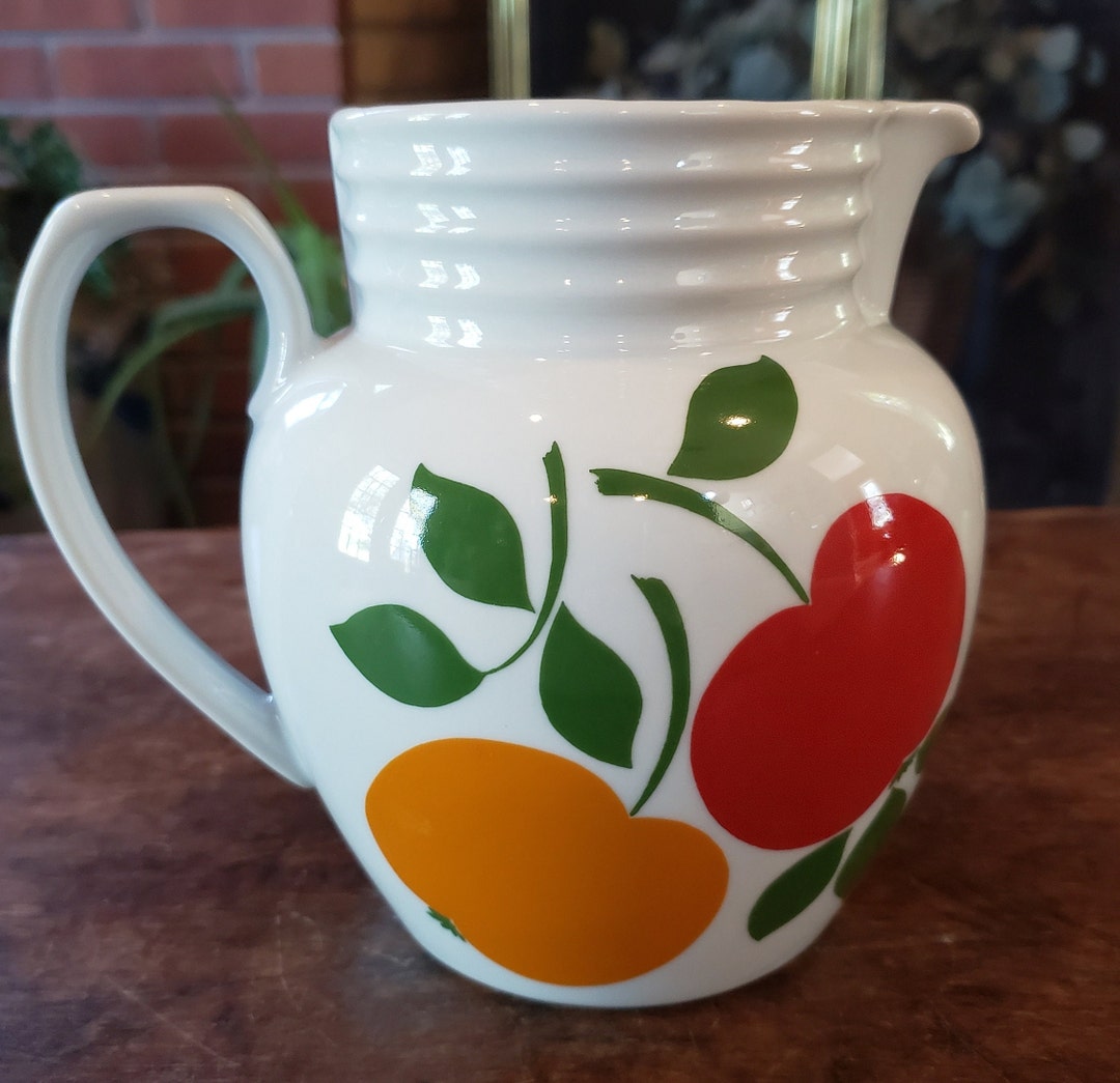 Vintage Pitcher Bareuther Bavaria Waldsassen Pitcher With Red and ...