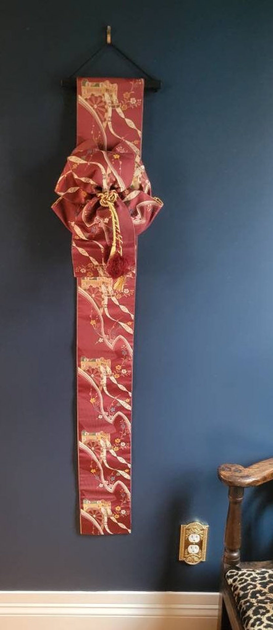 Vintage Obi Wall Hanging Handmade Bell Pull Made From Vintage Japanese ...