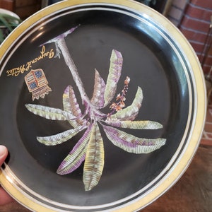 Vintage Black Palm Tree Plate Raymond Waites Palm Tree Plate ...