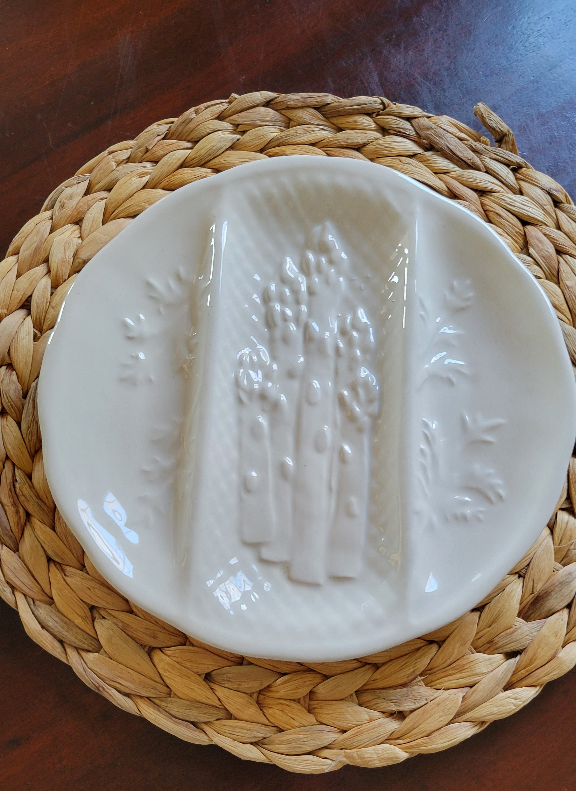 Vintage Asparagus Plate White California USA Pottery Asparagus Plate - Etsy