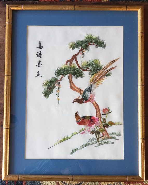 Framed Chinese Silk Embroidery