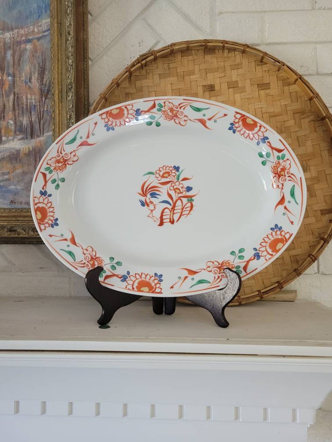 Vintage Japanese Platter Somenishiki Japanese Platter Imari Style ...