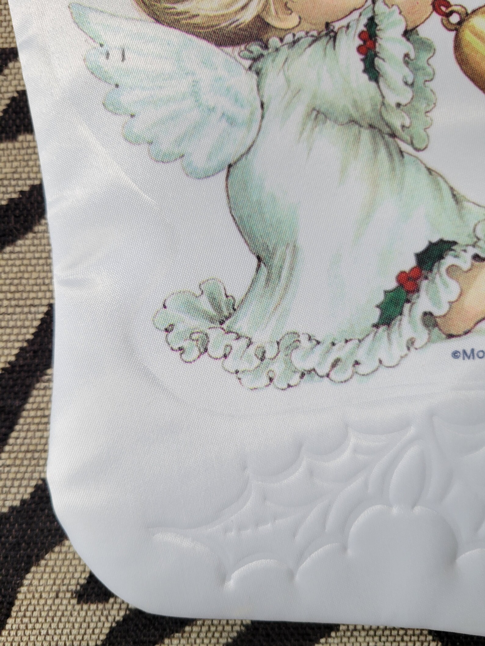 Vintage 1980s Ruth Morehead Holly Babes White Satin and Lace Christmas ...